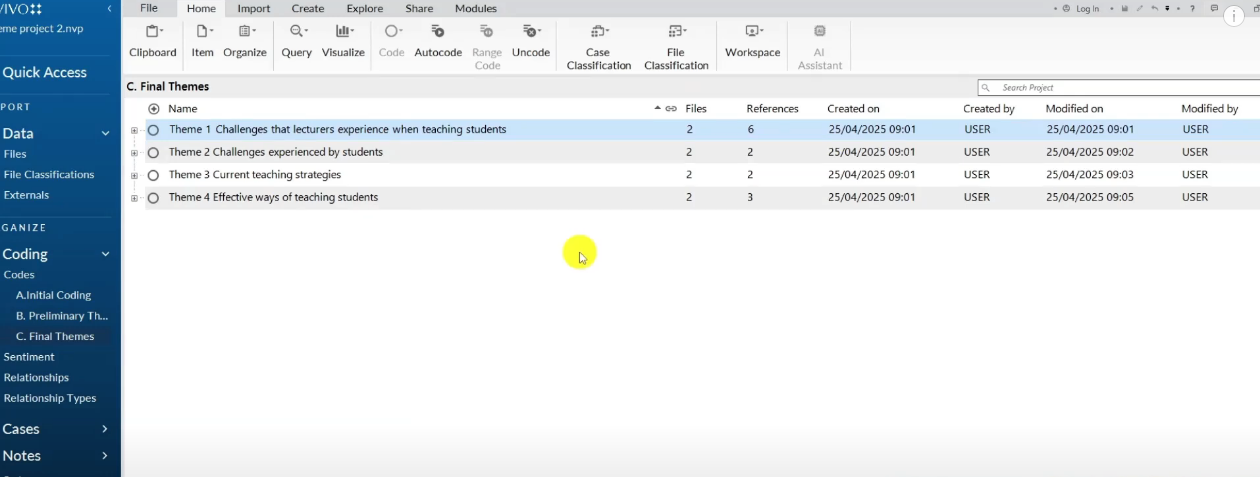 How to Report Thematic Analysis Findings in NVivo 15