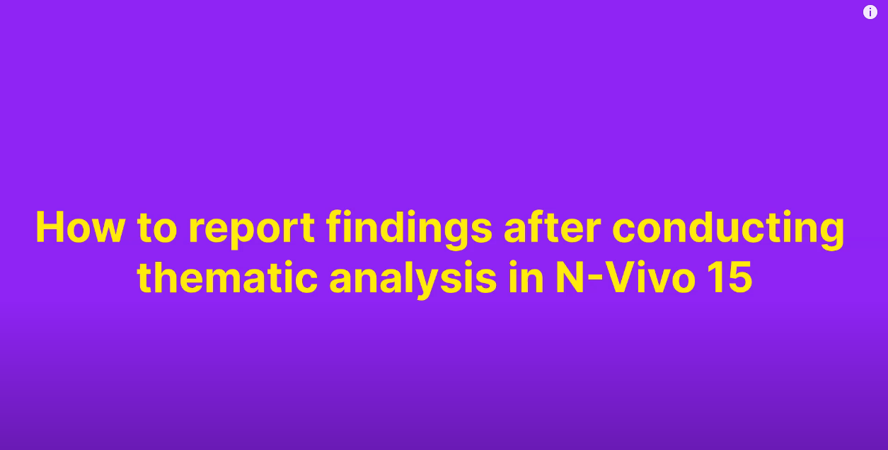 STOP Struggling! How to report findings after conducting thematic ...